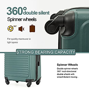 Tripcomp Luggage Sets 3piece Set Hardshell Luggage with Spinner Wheels, TSA Lock, Travel Suitcase Sets, 20 Inch Carry On, 24 Inch Mid-size, 28 Inch Large siutcase (Jasper)