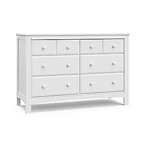 Graco Benton 6 Drawer Double Dresser (White) – Easy New Assembly Process, Universal Design, Durable Steel Hardware and Euro-Glide Drawers with Safety Stops, Coordinates with Any Nursery