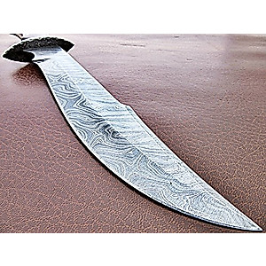 Poshland RG-57 Handmade Demascus Steel 15 Inches Bowie Knife - Beutifull Jute Micarta Handle with Demascus Guard & Bolster
