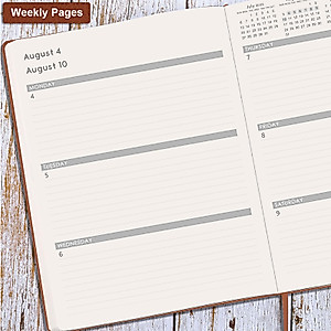 2023 Planner - Weekly & Monthly Planner 2023, 8.5" x 11", Jan 2023 - Dec 2023, Pen Holder, Calendar Stickers, Pocket, 25 Notes Pages, Faux Leather Cover, 2 Book Marks, A4 Premium Paper - Brown