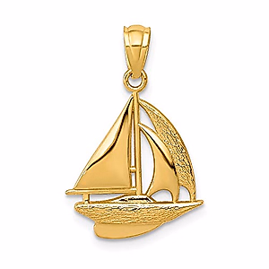 14K Sailboat Pendant