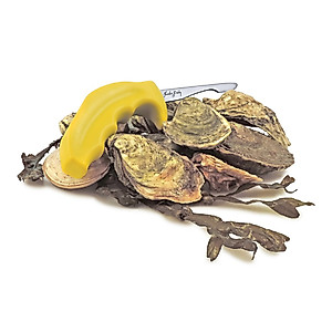Swissmar Shucker Paddy Universal Oyster Knife, Yellow Handle, 8 x 2.5 x 1 inches