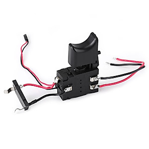 Drill Trigger Switch, Akozon Cordless Drill Speed Control Trigger Switch 7.2 V - 24 V Lithium Battery Cordless Drill Speed Control Trigger Switch with Small Light