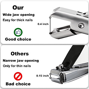 Ultra Sharp Stainless Steel Nail Clippers with Catcher, Fingernail & Toenail Clippers Splash Proof Nail Clippers Luxury Nail Cutter for Thick Nails