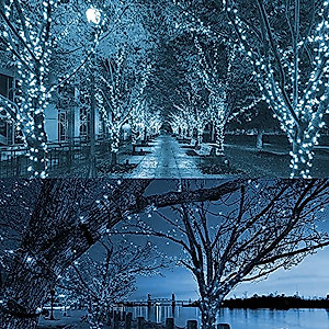 FUNPENY 85 FT 240 LED Christmas Lights, Waterproof Extendable Green Wire Fairy String Lights Plug in, 8 Lighting Modes for Christmas Indoor Outdoor Yard Garden Wedding Party Decorations (White)