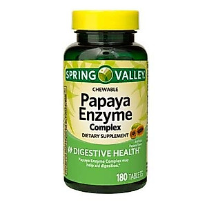 Spring Valley Chewable Papaya Enzyme Complex Tablets, 180 Count - (2 Pack)…