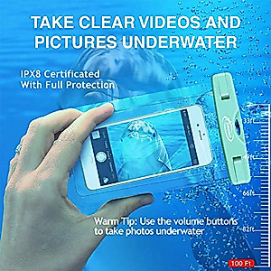 AiRunTech Waterproof Pouch | Way to Keep Your Phone and Valuables Safe and Dry | for Boating Swimming Snorkeling Kayaking Beach Pool (2 Phone Cases(Green + Black) + 2 Fanny Packs(Black + Blue)