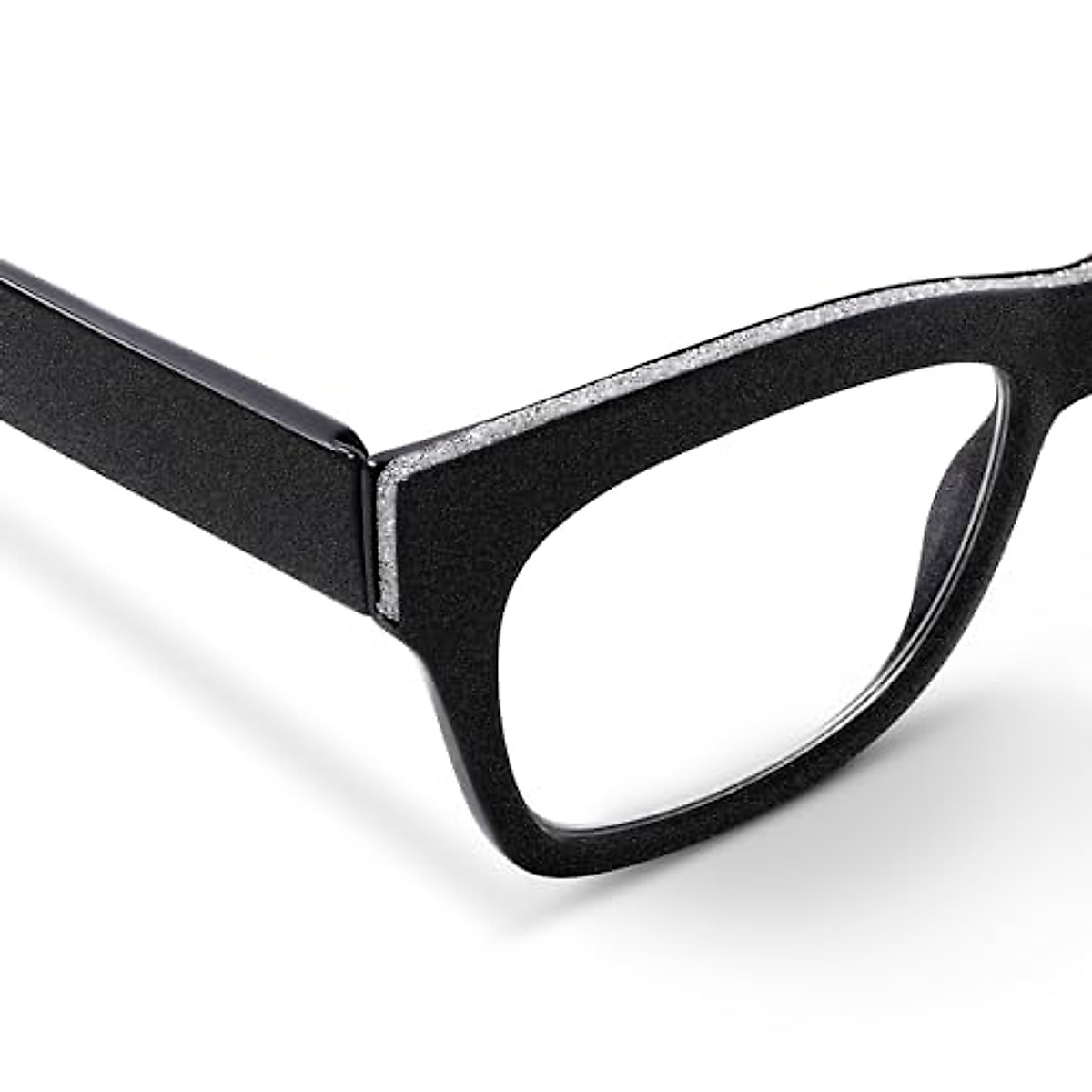 Peepers by PeeperSpecs Oprah's Favorite Women's Shine On Square Blue Light Blocking Reading Glasses - Black +2.00