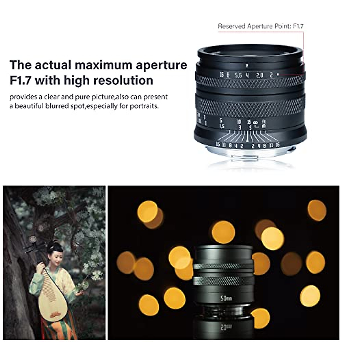 AstrHori 50mm F2.0 Large Aperture Full Frame Manual Prime Lens with Blur Effect & Filter Slot Compatible with Canon RF-Mount Mirrorless Camera EOS RP,EOS R5,EOS R6,EOS R3,EOS R,etc(Black)