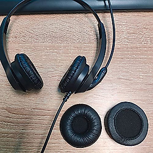 Bingle Ear Cushions Leatherette Spare Replacement for Plantronics Supra Plus Encore and Most Standard Size Office Telephone Headsets H251 H251N H261 H261N H351 H351N H361 H361N (10 Pack)(BEC-LTH10)