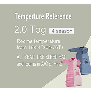 Toddler Sleeping Sack Long Sleeve 9-24M Cotton Velvet Tog 2.0 Warm12-18 Months Baby Wearable Blanket Soft Sleeping Bag with Arms 4 Seasons