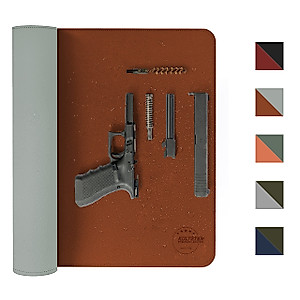 Koltster Gun Cleaning Mat, Waterproof/Durable Cleaning Pad for Gun Maintenance 32"x16" Protective Mat (Brown/Grey)