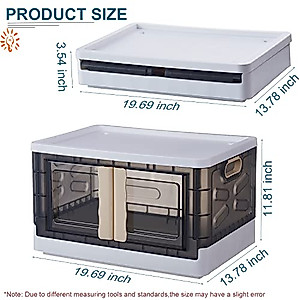 XJJX Large Storage Bins with Lids,10.5Gal Folding Storage Box with Wheels,Handles,Dual Open Design,Closet Organizers and Storage for Organizing Clothes,Towels,Toys,Books,Snacks,Drinks,Fruits (Beige 2)