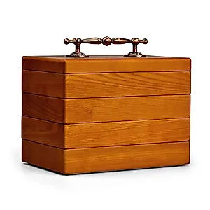 ZSEDP Multifunctional Solid Wood Box High Capacity Microfiber Jewelry Organizer Storage for Earrings Rings Necklace ( Color : Black , Size : As the picture shows )
