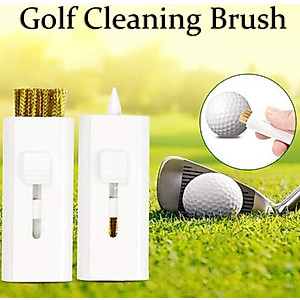 4-Pack Pocket Retractable Golf Club Cleaning Brush Tool - Wire Brush Club Groove Double Side Cleaner, Ideal Gift Sharing with Golfing Friends