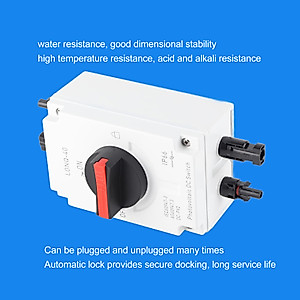 Photovoltaic DC Isolator Solar Switch IEC60947 3 Waterproof IP66 Insulated Switch for Solar Powered RV Boats Solar Power Systems 1200V DC 32A 4P (Fuse Proctive)