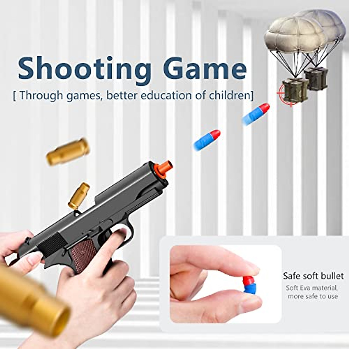 Kyliandi Soft Bullet Toy Gun Sniper Rifle with Scope Realistic Barrel Shell ejecting Foam Blaster Gun Dart Prop Backyard Outdoor Shooting Game for Boys Teens Adults Gifts Age 8-12 14 Years Old (Black)