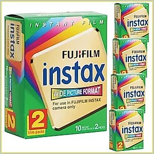 FujiFilm Instax Wide Picture Format Instant Film, 10 Exposures (Pack of 5 Twin Packs)