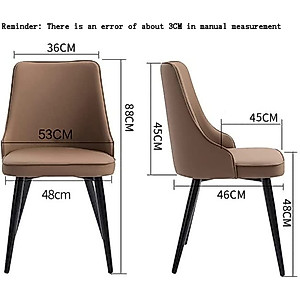 SHAWLA Chairs Modern Dining Room Furniture Chairs PU Leather Side Chair Metal Legs Kitchen Lounge Counter Chairs Dining Chairs (Size:Black Gold feet,Color:White)