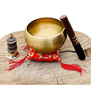 Singing Bowl Nepal-6" Tibetan Buddhist Hand Beaten Throat Chakra G Note Singing Bowl From Nepal, Release Your Inner Peace