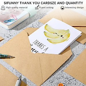 Nezyo 40 Pieces Funny Thank Cards with Envelopes Set Pun Greeting Note Cards Blank Inside Greeting Cards Funny Cards Pun Notecards for Kids Teachers Employee Birthday Holiday Appreciation, 4 x 6 Inch