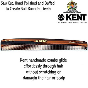 Kent F3T Fine Tooth Comb for Hair Care/Parting Comb and Combs for Men and Combs for Women - Dandruff Hair Comb/Kent Mens Combs for Hair Fine Teeth Comb Hair Comb Fine/Men Comb Comb for Women