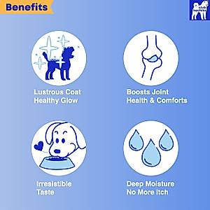 Premium Wild-Caught Alaskan Omega-3 Fish Oil for Dogs - Supports Joint Mobility, Heart Health & Immune System - Relieves Itchy Flaky Skin & Allergies - Enhances Coat Shine & Skin Hydration