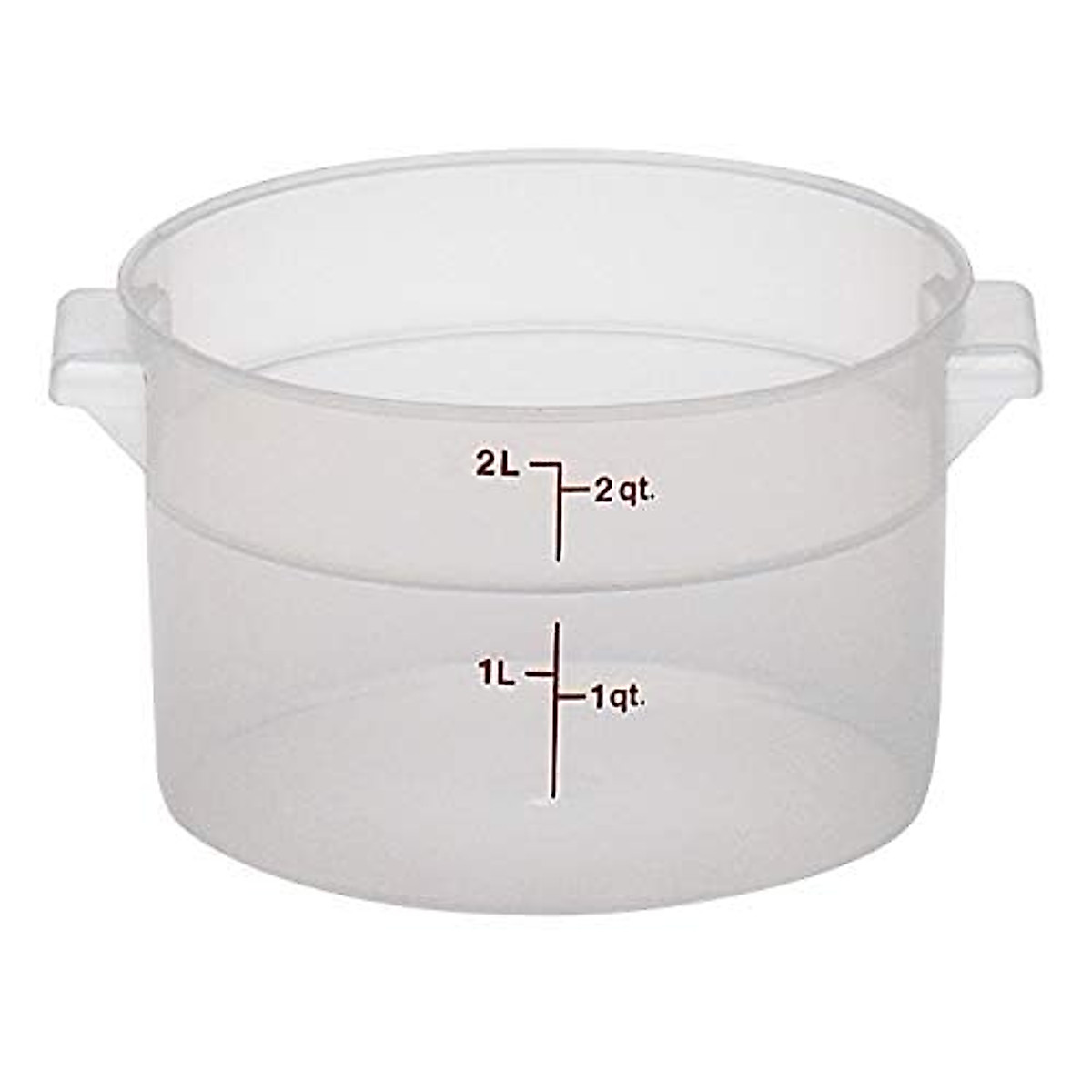 Lumintrail Cambro 2 Quart Round Food Storage Container, 2-Pack Translucent, with a Translucent Lid, Bundle with a Measuring Spoon Set