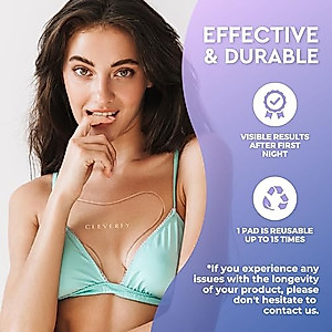 CLEVERFY Silicone Chest Wrinkle Pads Sleeping Reusable (3 Pack T-shape) - Decollete Anti Wrinkle Chest Pads - Silicone Patches for Wrinkles - Anti Wrinkle Patches for Chest Wrinkle Prevention