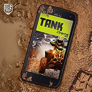BLU T0010UU BLACK Tank Xtreme Pro -Water proof Smartphone, 4G LTE -Black