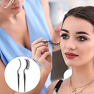 30 Pieces False Eyelashes Display Stick False Eyelashes Applicator Tool False Eyelash Holder Eyelash Extension Supplies for Planting Grafted Eyelash (Black, Transparent)