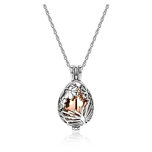 BOPREINA Hollow Flower Butterfly Urn Necklace for Ashes Stainless Steel Memorial Locket Pendant Keepsake Cremation Jewelry for Women