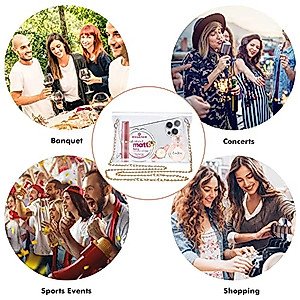 FAIME 3 in 1 Clear Purse for Women Stadium, Cute Clear Crossbody Bag Stadium Approved, Small Clear Clutch Purse, Transparent Party Clear Handbag for Sports, Concert, Prom (Gold)