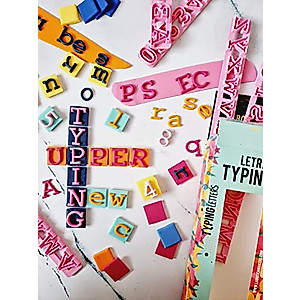 La Botica Makers Typing Alphabet Biscuit Fondant Cake, Cookie Stamp Impress Embosser Cutter Mold - 1.10 Inches Blue, 8-Pack