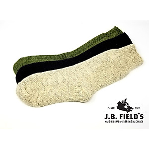J.B. Field's 85% Wool Arctic Trail -40 Below Winter, Thermal Sock for Men, Women, for Hiking, Trekking & Outdoor 2 Pack, Made in Canada (X-Large (13-16 Shoe), Green)