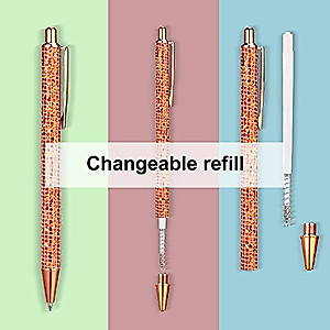 30 Pieces Glitter Metal Retractable Pen Rose Gold Ballpoint Pens Glitter Colorful Ballpoint Pens Click Ball Office Pens Medium Point 1.0 mm Click Pen Black Ink Ballpoint Pen for School Office Supply