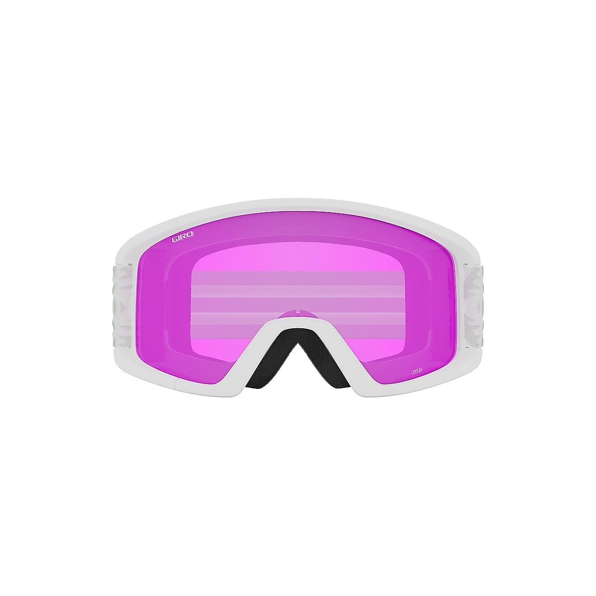 Giro Dylan Asian Fit Ski Goggles - Snowboard Goggles for Women & Youth - White Flake Strap with Amber Pink/Yellow Lenses