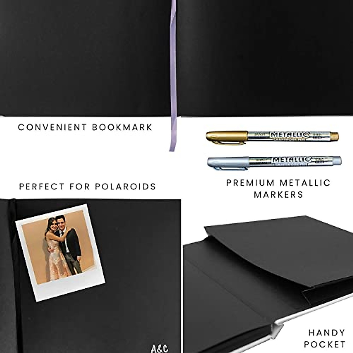 Festa Wedding Guest Book | Photo Album Polaroid Book | Hardcover Registry Sign-in