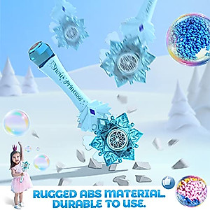 BELLOCHIDDO Bubble Machine - Princess Magic Bubble Wand Frozen Toys for Girls, Music & Light Up Bubble Gun, Automatic Bubble Blower - Outdoor Fun Bubble Toys, Birthday Gifts for Kids