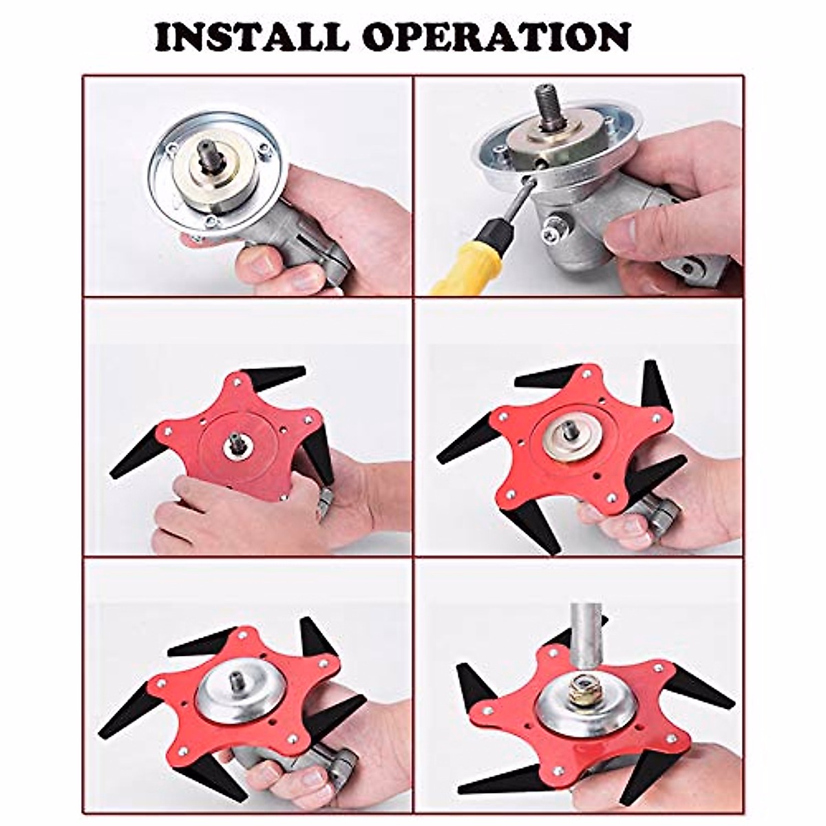 CZS 2 Kind of Lawnmower Blade Adapter Kit, Gardening Machine Brush Blade Adapter Attachment Maintenance Kit for String and Universal Trimmers Brush Cutter