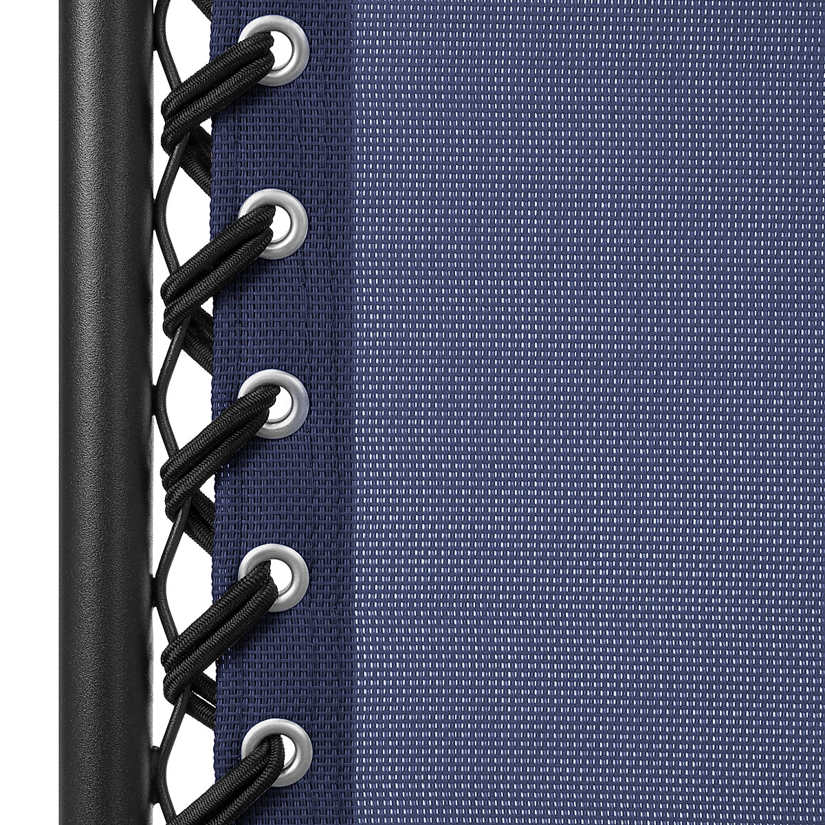 Best Choice Products Oversized Steel Mesh Zero Gravity Reclining Lounge Patio Chair w/Folding Canopy Shade and Cup Holder, Navy