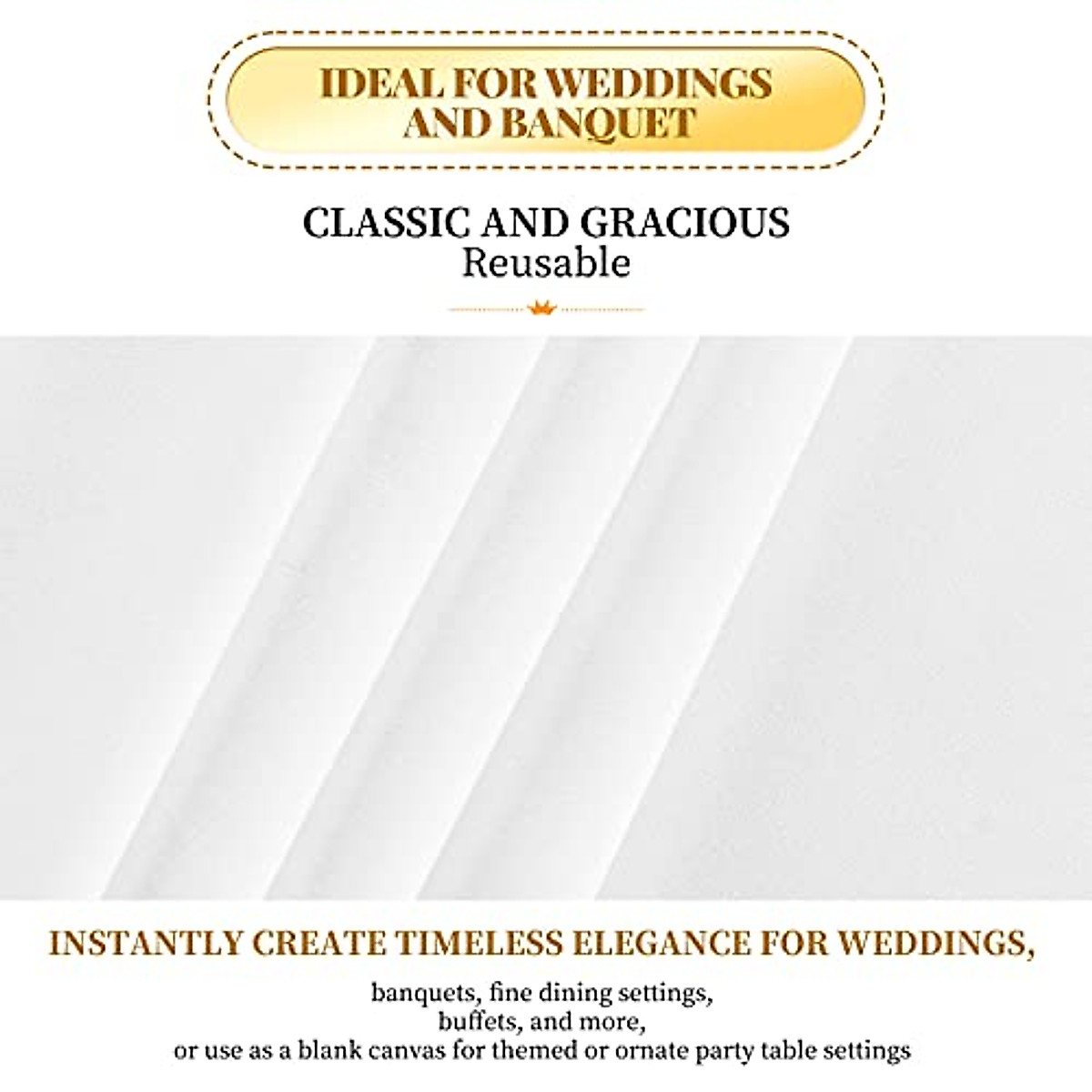 4 Pack 60 x 102 Inch Tablecloth, White Tablecloth for 6 Feet Rectangle Tables, Stain and Wrinkle Resistant Washable Fabric Table Cloth for Wedding Party Dining Table Buffet Parties and Camping