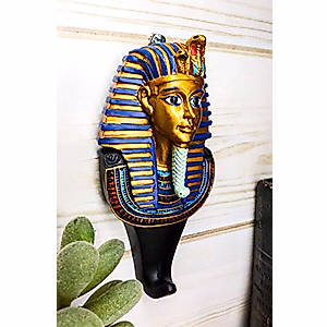 Ebros Egyptian King TUT Pharaoh Tutankhamun with Nemes Wall Hanger Hook Decor Accent Hangers for Coats Hats Leashes Backpacks Keys Decorative Organizer On Mudroom Main Entrance