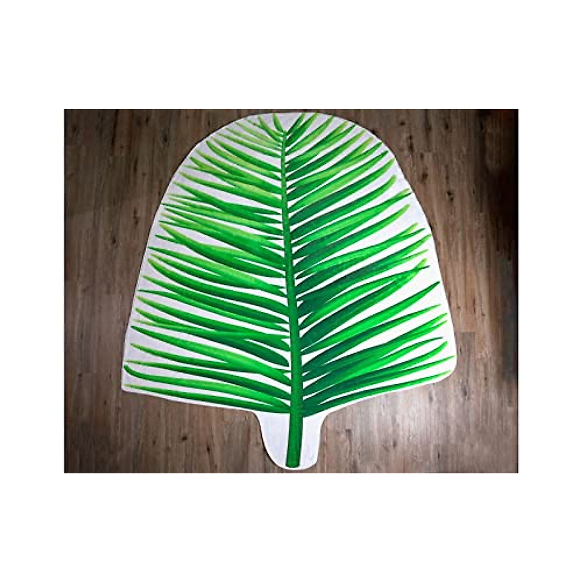 Giant Serene Palm Leaf Blanket - Large Leaf Shaped Blanket 90''x76'' Soft Plush Plant Shaped Throw Blanket Palm Leaf Blanket Shape Design Decorative for Couch Sofa Or Bed, White, Green