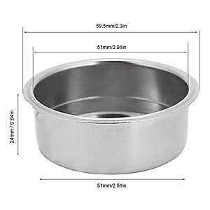 Double Layer Stainless Steel UltraFine Coffee Filter Basket, Double Cup Coffee 51mm Pressurized Porous Filter Strainer, Coffee Machine Replacement Accessories Silver