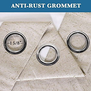 H.VERSAILTEX Linen Blackout Curtains Durable Thick Textured Linen Look 100% Blackout Patio Door Curtain Anti Rust Grommet Extra Wide Sliding Door Curtain Panel, W100 x L108 inch - Natural