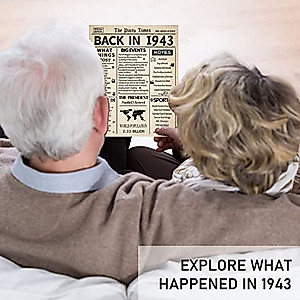 HOMANGA 80th Birthday Decorations for Men and Women, 3 Pieces Vintage 80th Birthday Anniversary Posters, Back in 1943 Party Decoration Supplies, 80th Gifts for Men and Women 8x10 Inch