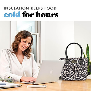 Fit+Fresh Summerton Insulated Lunch Bag women love as Lunchbox, Lunch Tote - Cute Small Lunch Box For Women, men,lunch boxes, adult lunch, Feline Fine