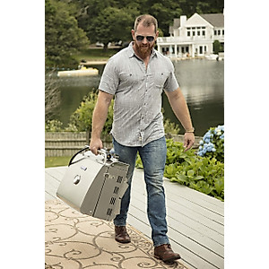 Cuisinart CGG-306 Chef's Style Portable Propane Tabletop 20,000, Professional Gas Grill, Two 10,000 BTU Burners, Stainless Steel