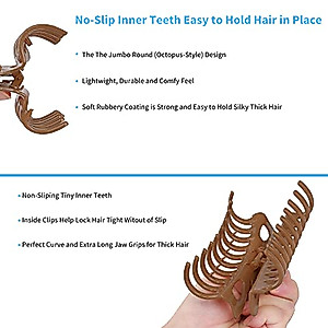 79Style Large Banana Hair Clips for Women - Jumbo Plastic Hair Claws and Extra Long Jaw Barrettes for Thick, Long Hair (Coffee-4Pcs-4.7Inch)